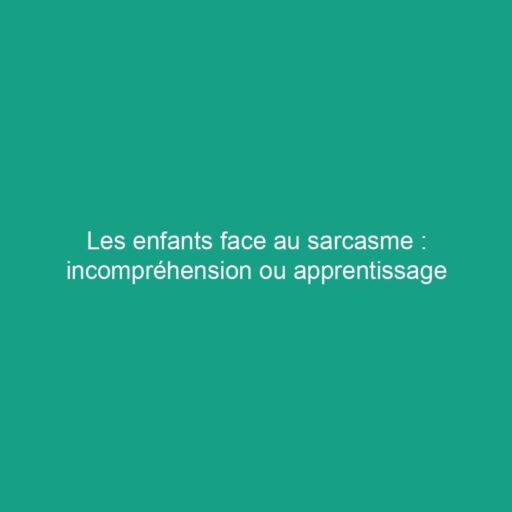Les enfants face au sarcasme : incompréhension ou apprentissage ...